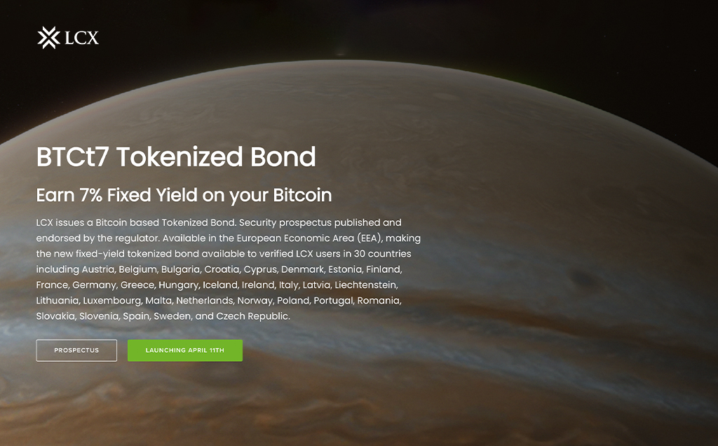 LCX's BTCt7 Tokenized Bond - Earn 7% on Your Euro