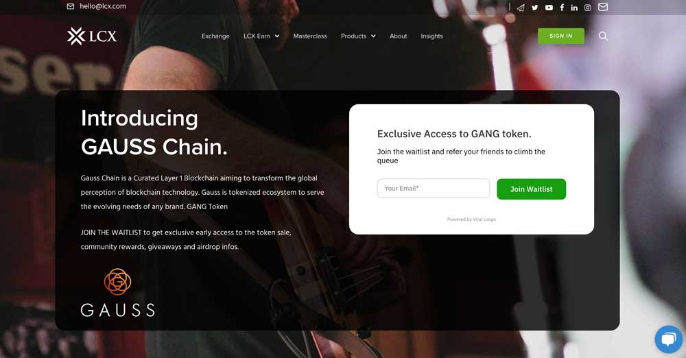 Gauss Gang and GANG coin - Exclusive at LCX