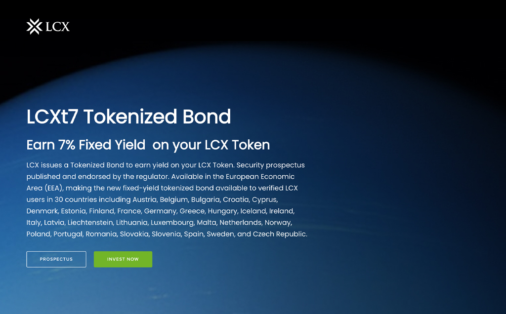 LCX's LCXt7 Tokenized Bond - Earn 7% on Your Euro